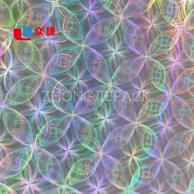 PVC holographic film is packaging material has a reflective